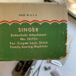 Vintage Singer Buttonhole Attachment 121795 With Original Box ...
