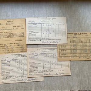 Texas Vintage Report Card and Student Information Cards Paper Emphemera ...