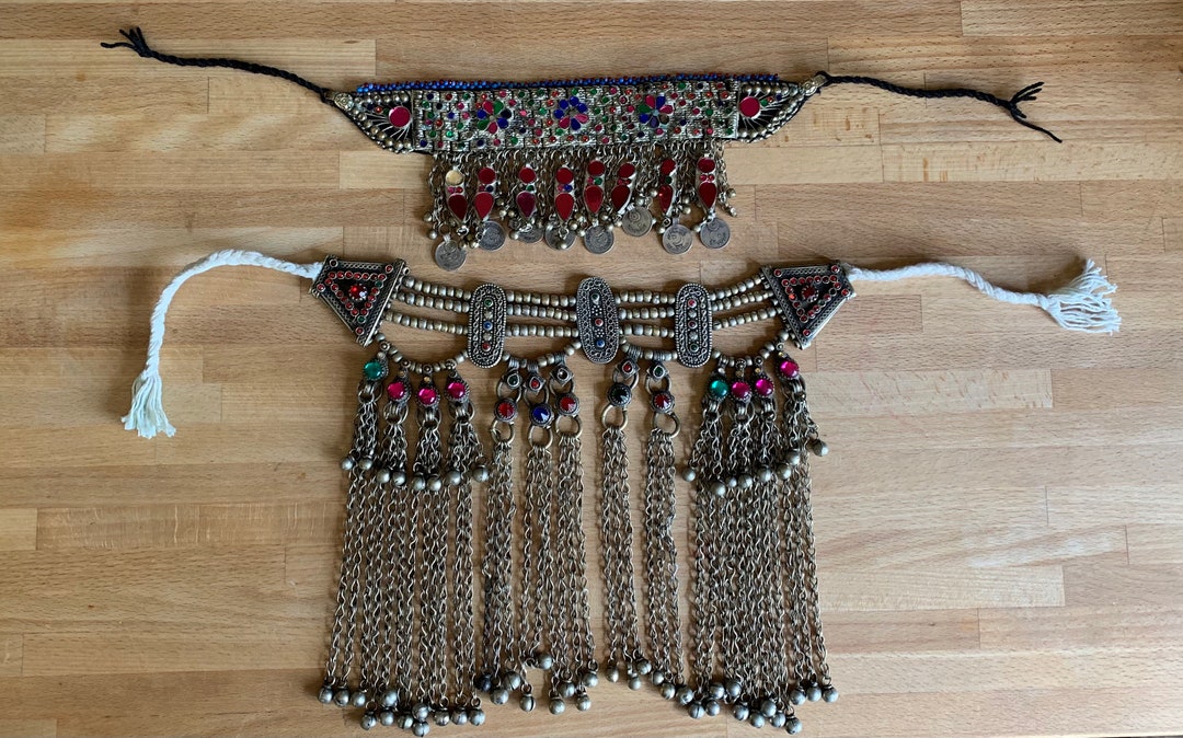 Vintage Turkish Belly Dancer Kuchi Jewelry Set Colorful Afghan Aqeeq - Etsy