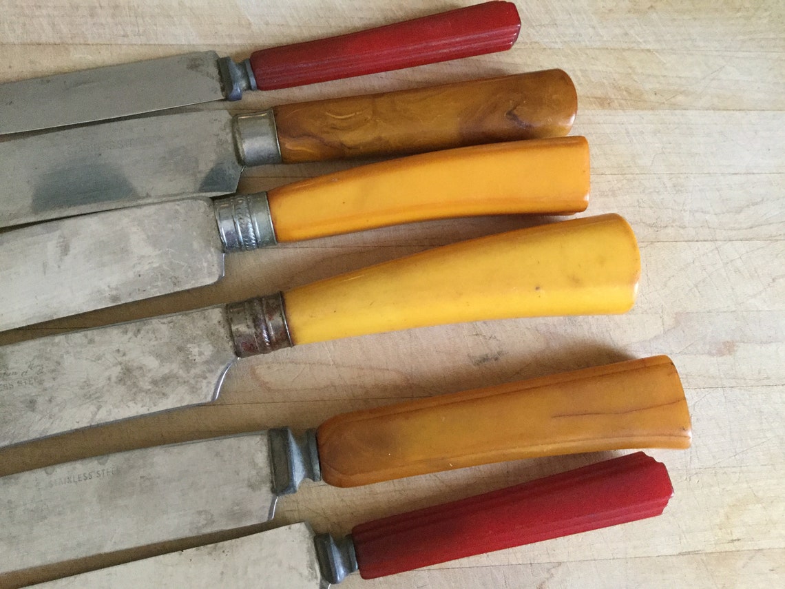 Bakelite Kitchen Utensils Knife Set Mix Lot Cherry - Etsy