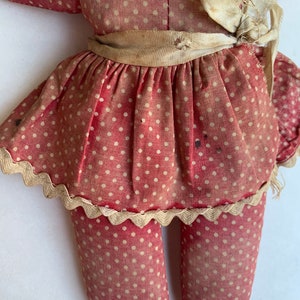 Vintage Mask Face Doll Red White Polka Dot Stuffed Plush Plastic Face ...