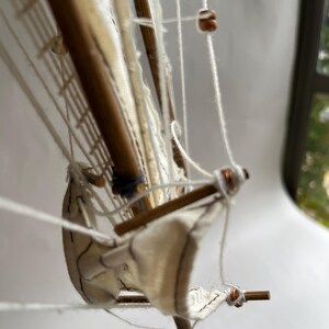 Vintage Topsail Schooner Wood Ship Model - Etsy