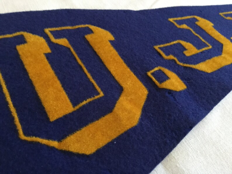 Vintage UJH Eagle Pennant Commemorative Sports Flag - Etsy