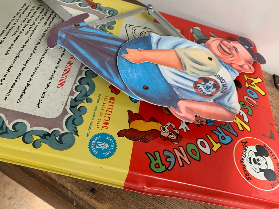 Vintage Mousekartooner Mickey Mouse Club Tin Drawing Tracer by | Etsy