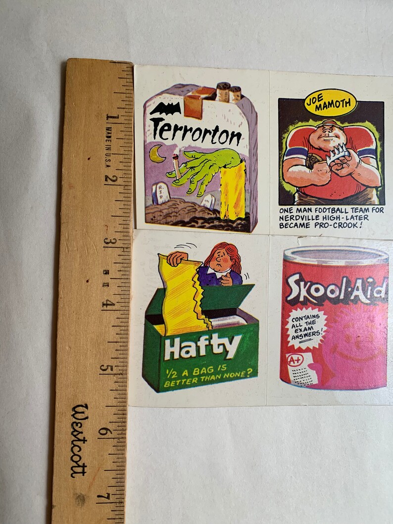 Vintage KRAZY Stickers Parody Cards Terrorton Joe Mamoth TNT - Etsy