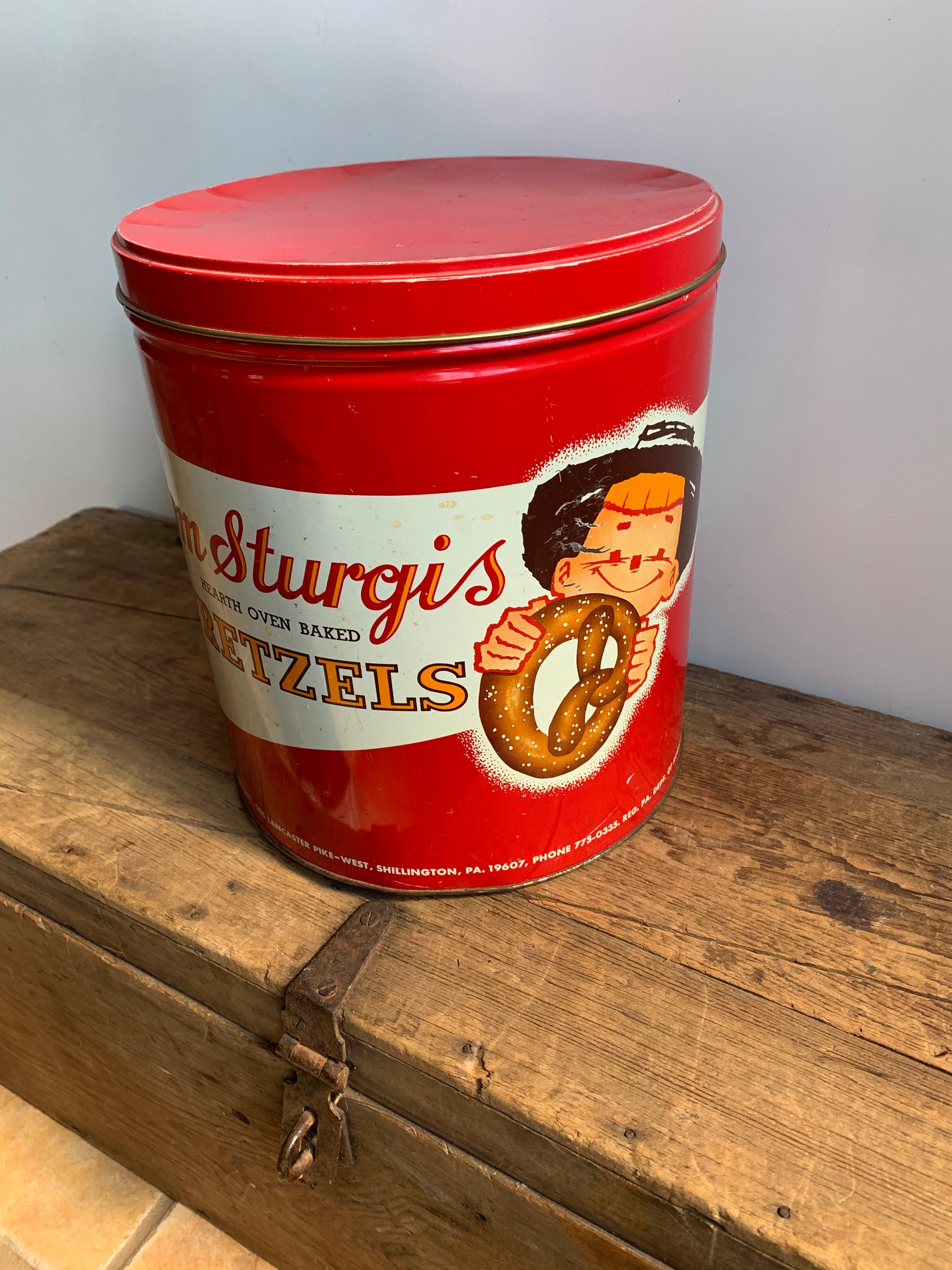 Home & Living Kitchen Storage Large Tom Sturgis Pretzels Tin Vintage ...