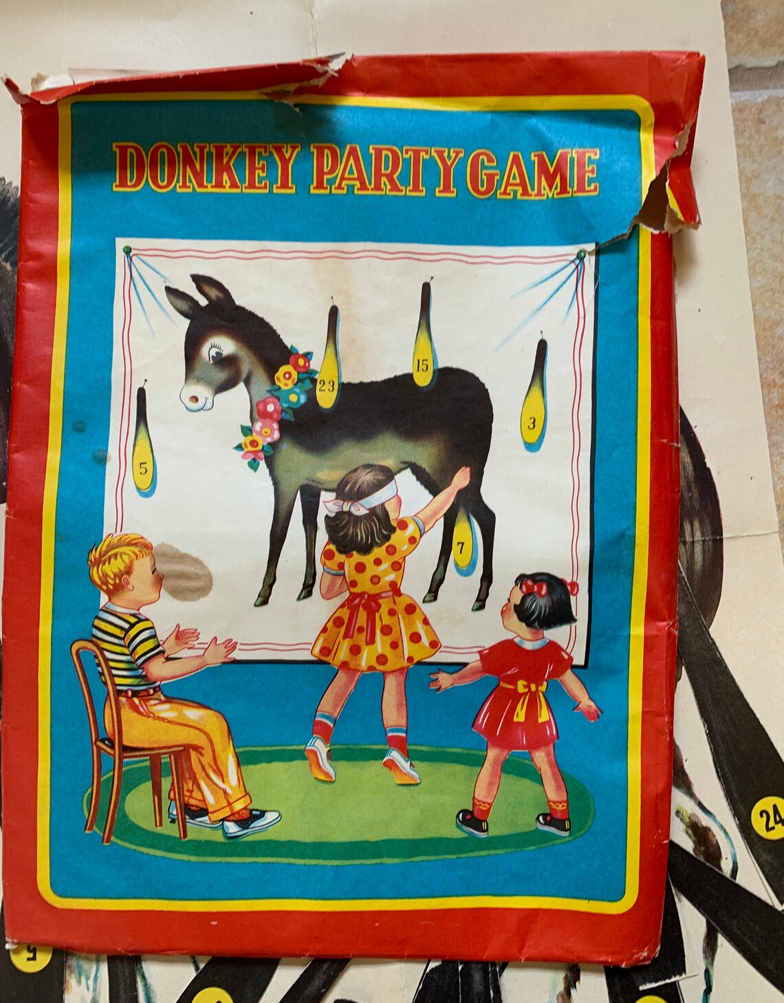 Vintage Donkey Party Game Complete made in Japan litho paper | Etsy