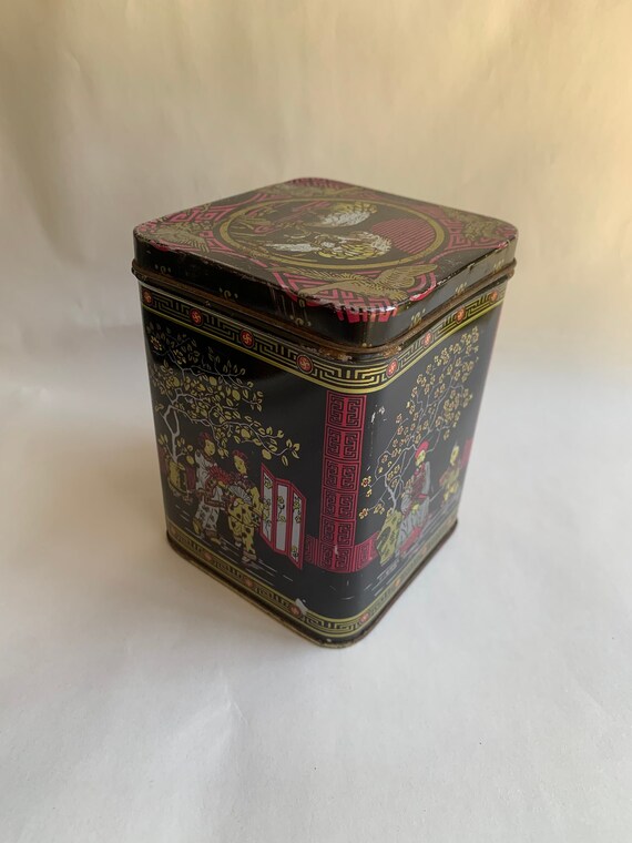 Vintage Chinese Tea Tin Kitchen Storage Asian Decor - Etsy