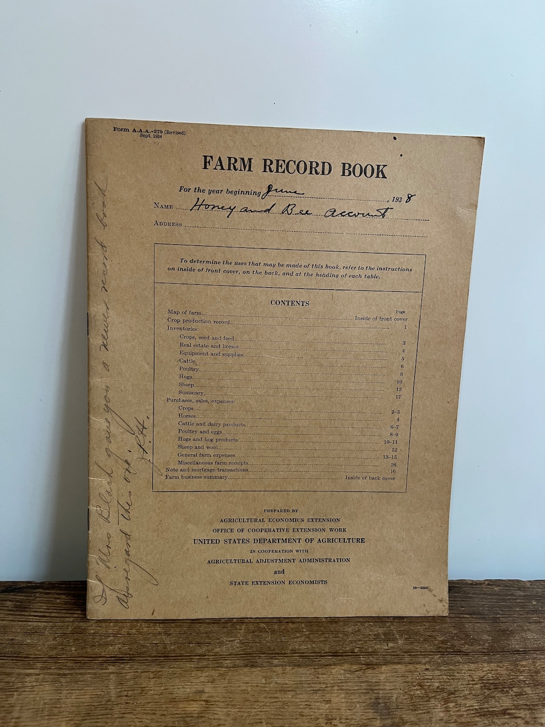 Blank Farm Farm Record Book 1930s Vintage Paperback Ledge - Etsy