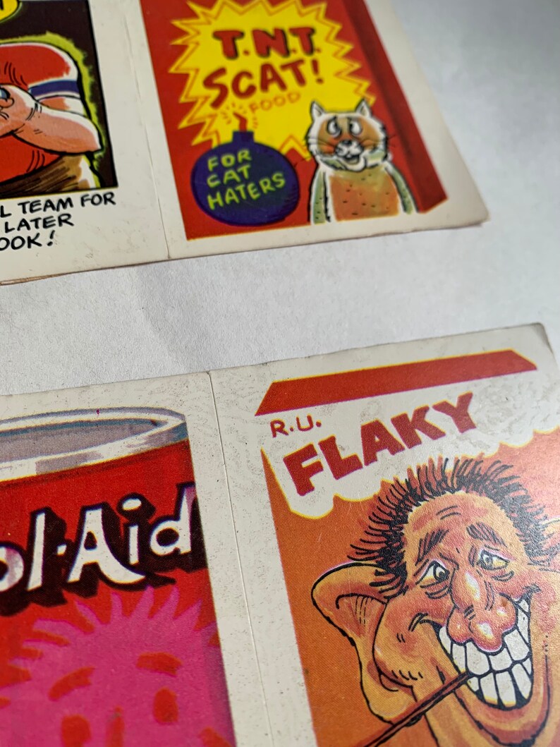 Vintage KRAZY Stickers Parody Cards Terrorton Joe Mamoth TNT - Etsy