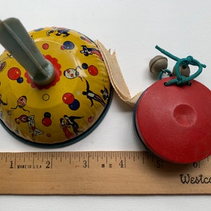 Vintage Tin Litho Circus Noise Maker Bell by US Metals & Wood Castanet ...