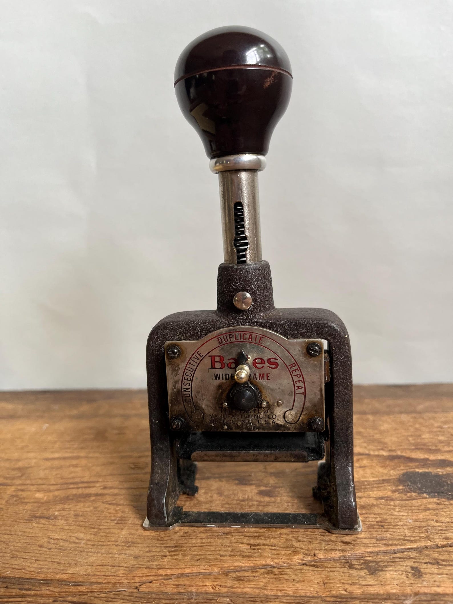 Vintage Number Stamper, Bates Wide Frame Numbering Machine Serial No ...