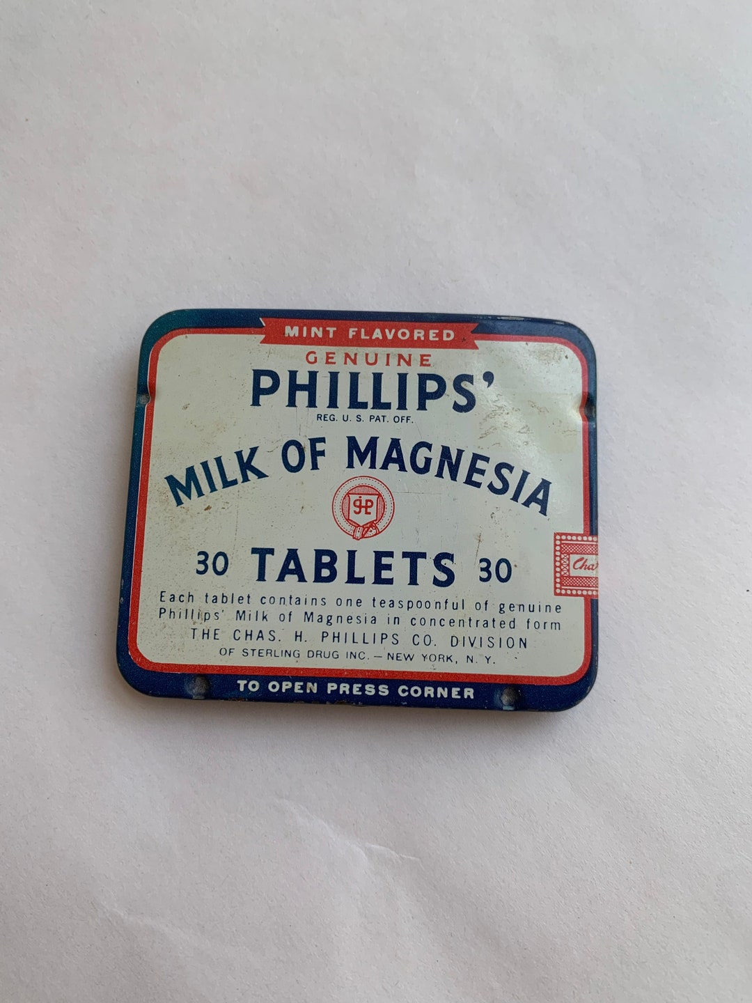 Vintage Phillips Milk of Magnesia Tablets Tin Medicine Apothecary - Etsy