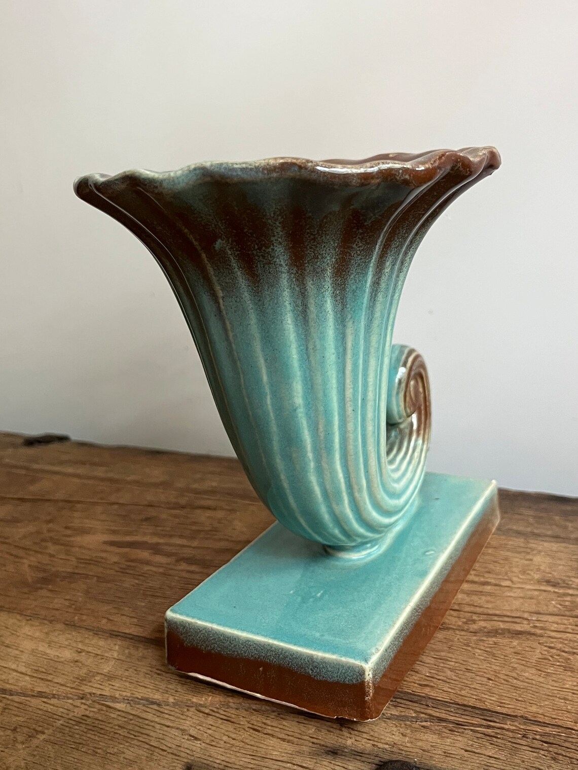 Vintage Aqua Blue Cornucopia Planter Japan Abstract Shape Bowl - Etsy