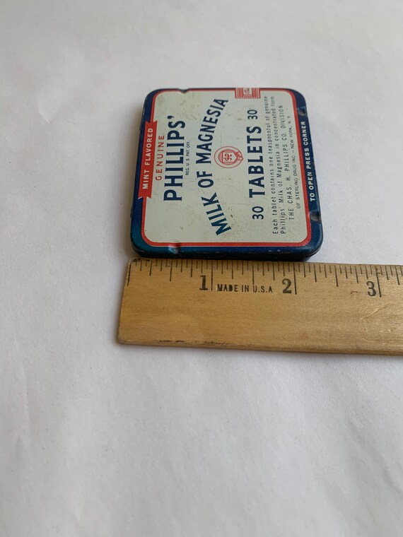 Vintage Phillips Milk of Magnesia Tablets Tin Medicin… - Gem