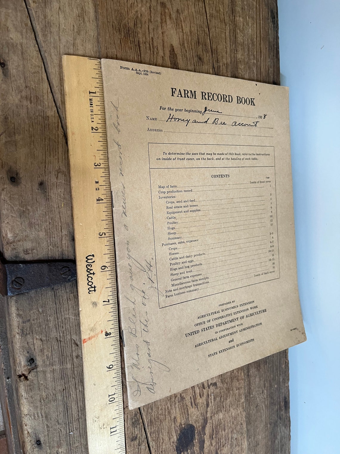 Blank Farm Farm Record Book 1930s Vintage Paperback Ledge - Etsy