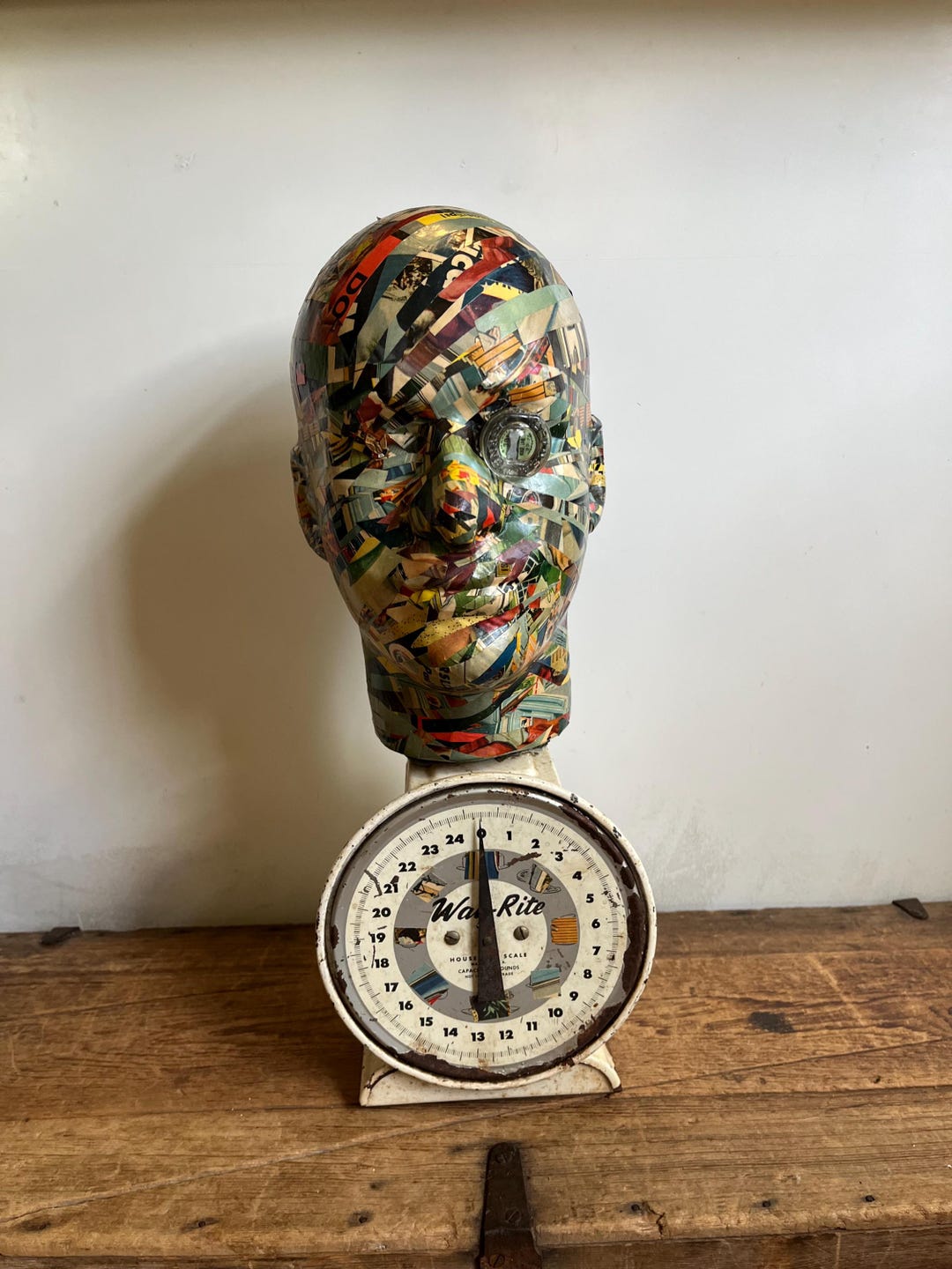 Casey Bust Found Object Mannequin Head Assemblage Art Rusty Macabre ...
