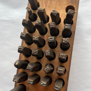 Vintage Steel Alphabet Letter 1/8 Punch Set Leather Work Stamp Kit No ...