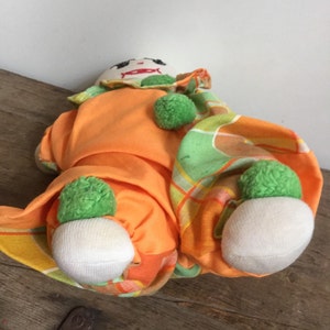 Vintage Circus Clown Folk Art Sock Rag Doll - Etsy