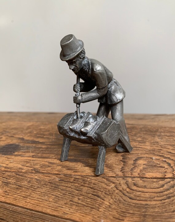 Vintage Dutch Shoe Cobbler Pewter Figure by Daalderop Holland | Etsy