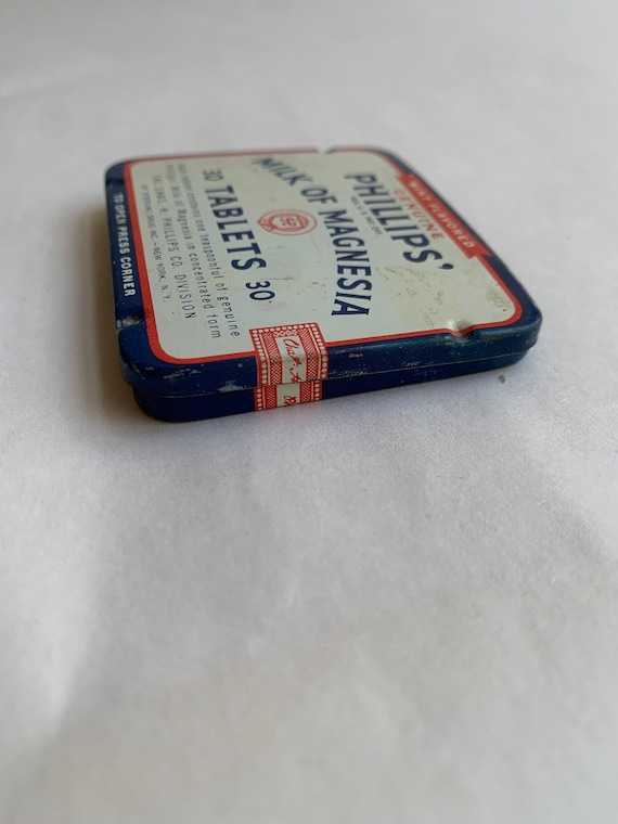 Vintage Phillips Milk of Magnesia Tablets Tin Medicin… - Gem