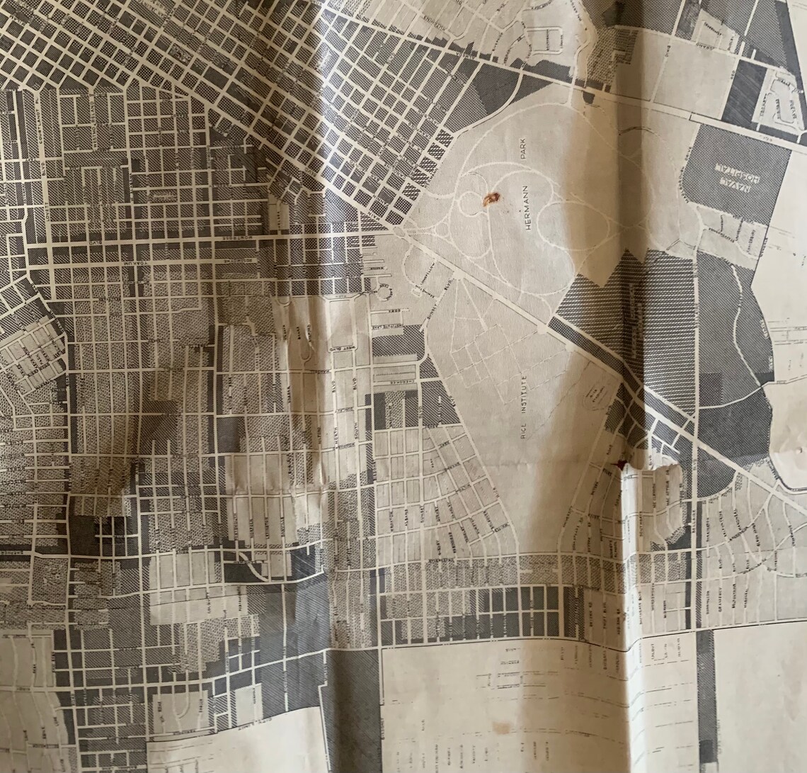 City of Houston Zoning District Map circa 1947 Vintage Texas | Etsy