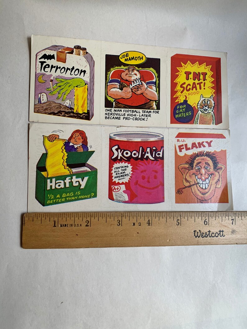 Vintage KRAZY Stickers Parody Cards Terrorton Joe Mamoth TNT - Etsy