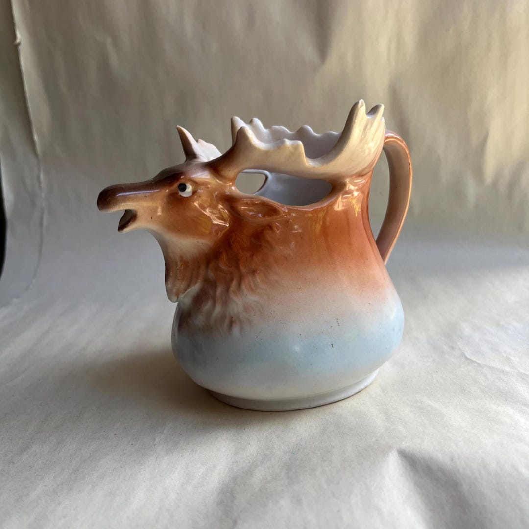 Vintage Austrian Elk Moose Head Creamer, Syrup Pitcher - Etsy