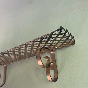 Midcentury Perforated Four Leaf Clover Metal Shelf With Heart Brackets ...