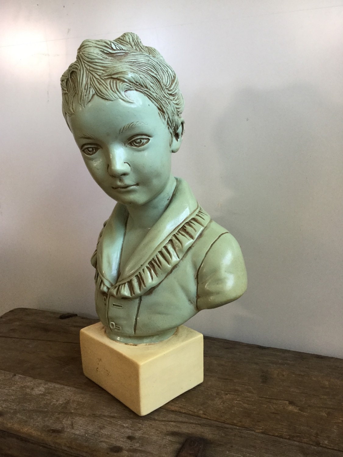 Jaru Chalkware Bust Boy Statue - Etsy