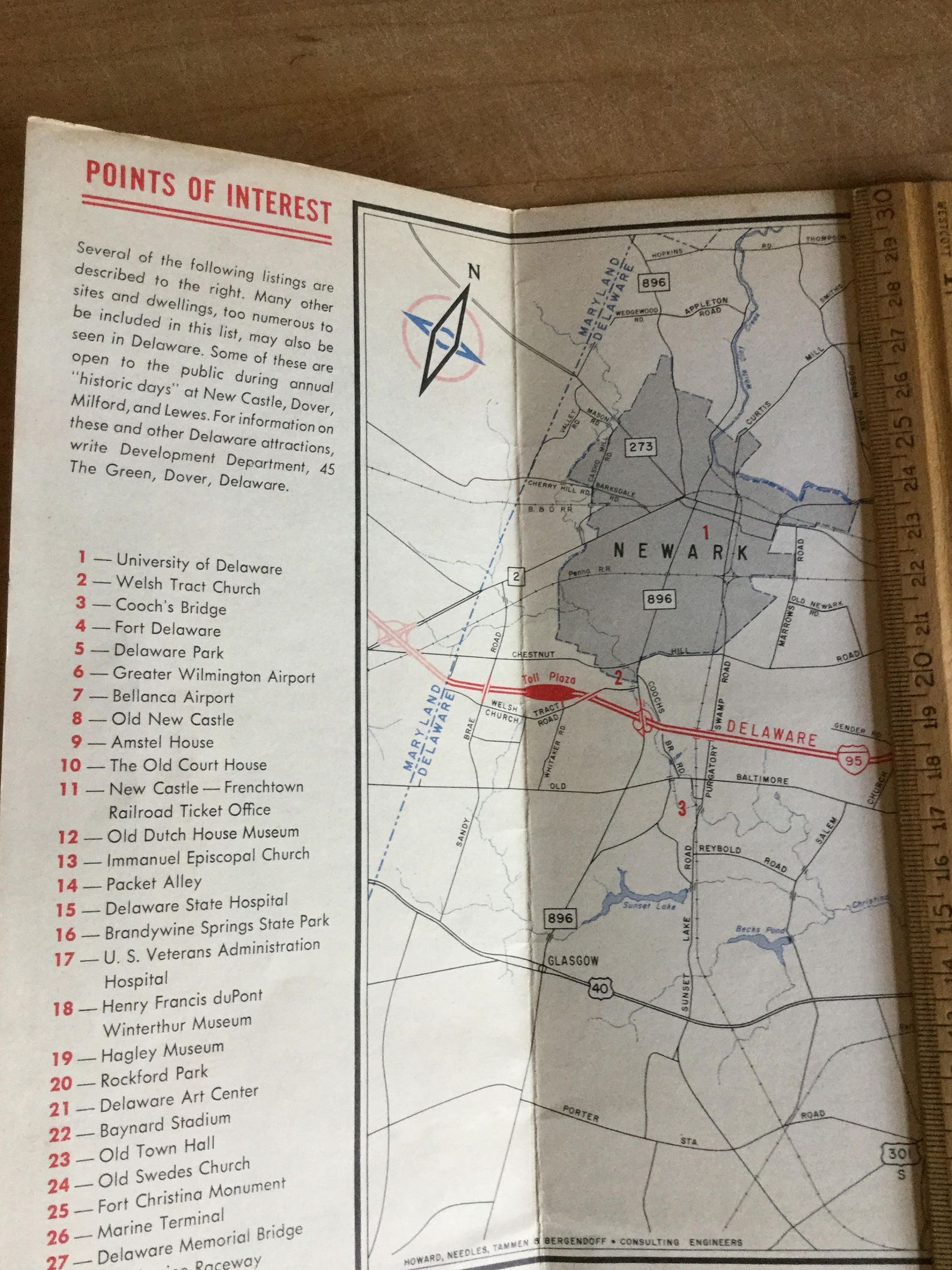 Vintage Delaware Turnpike Folding Map Interstate 95 Circa 1963 | Etsy