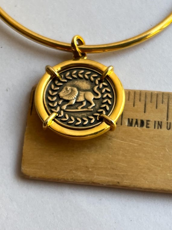 Vintage Elizabeth Taylor Roman Coin Charm Bangle Brac… - Gem