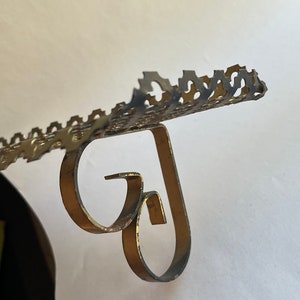 Midcentury Perforated Four Leaf Clover Metal Shelf With Heart Brackets ...