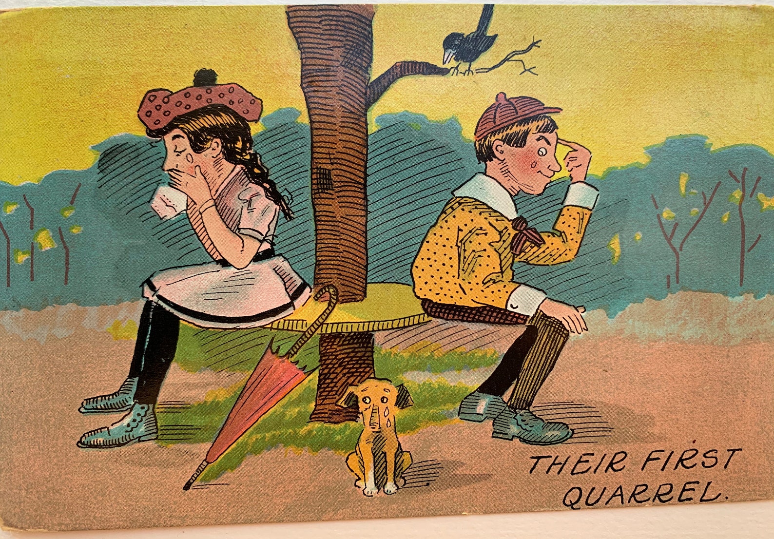 Their First Quarrel Humorous Illustrated Lithograph Antique | Etsy