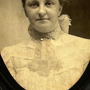 Antique Victorian Women Jessie Snow Portrait With Embossed Oval Matte ...