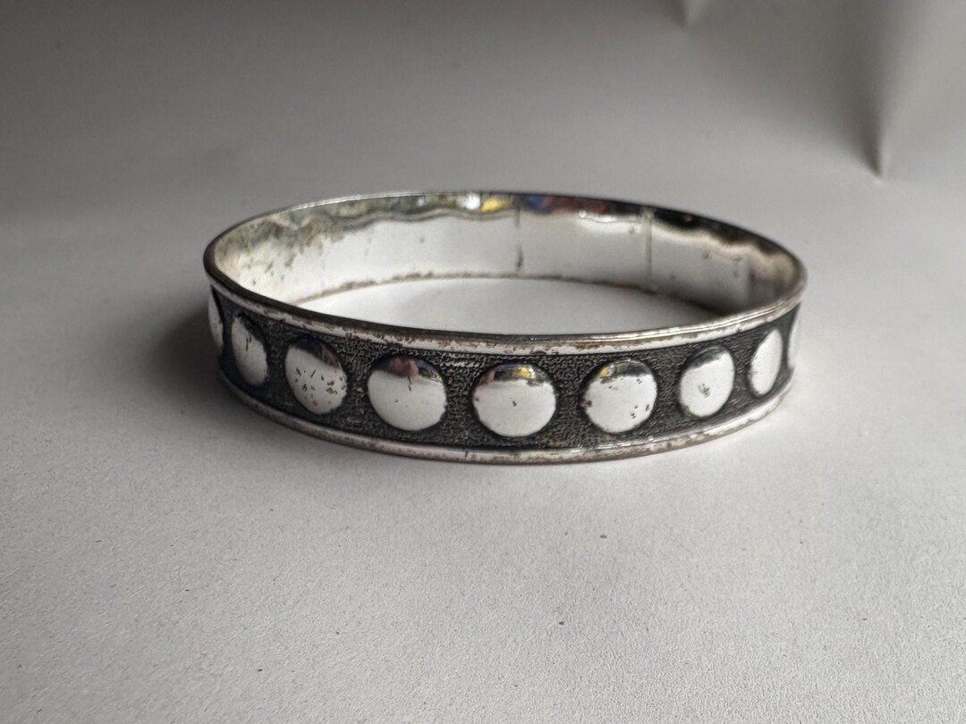 Vintage Wrangler Southwestern Bangle Bracelet Silver Tone Stainless ...