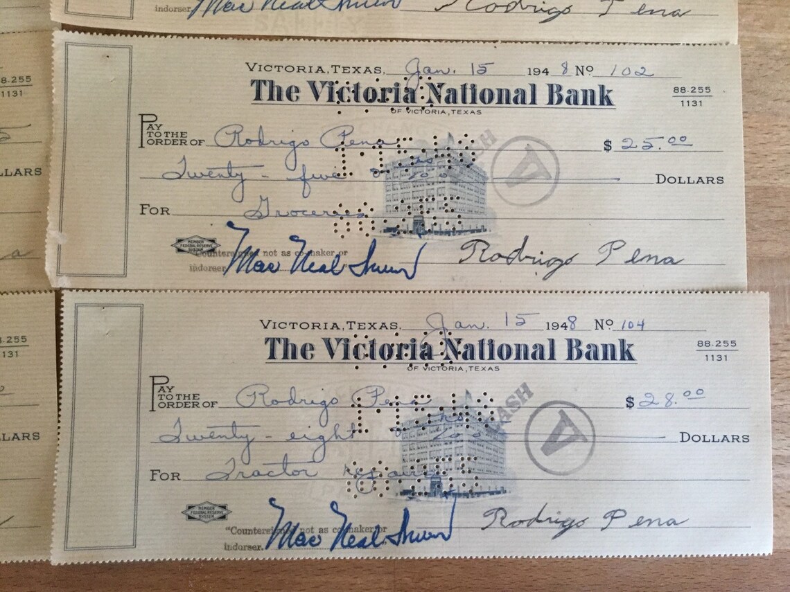 The Victoria National Check Victoria Texas Void | Etsy