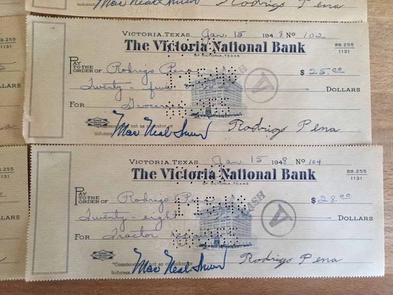 The Victoria National Check Victoria Texas Void | Etsy