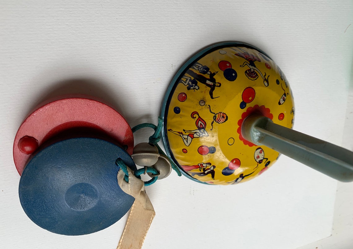 Vintage Tin Litho Circus Noise Maker Bell by US Metals & Wood - Etsy