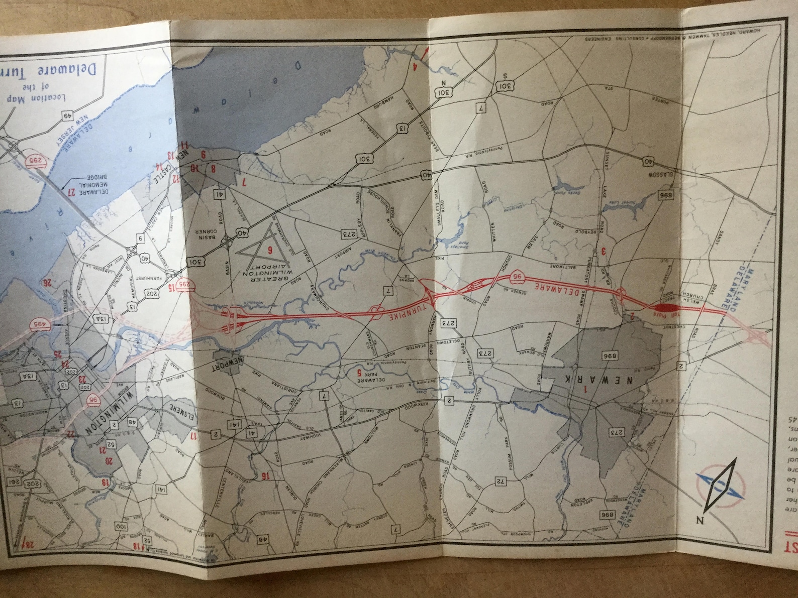 Vintage Delaware Turnpike Folding Map Interstate 95 Circa 1963 | Etsy