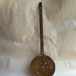 Antique Primitive Copper Skimming Spoon, Hand Forged Skimmer - Etsy