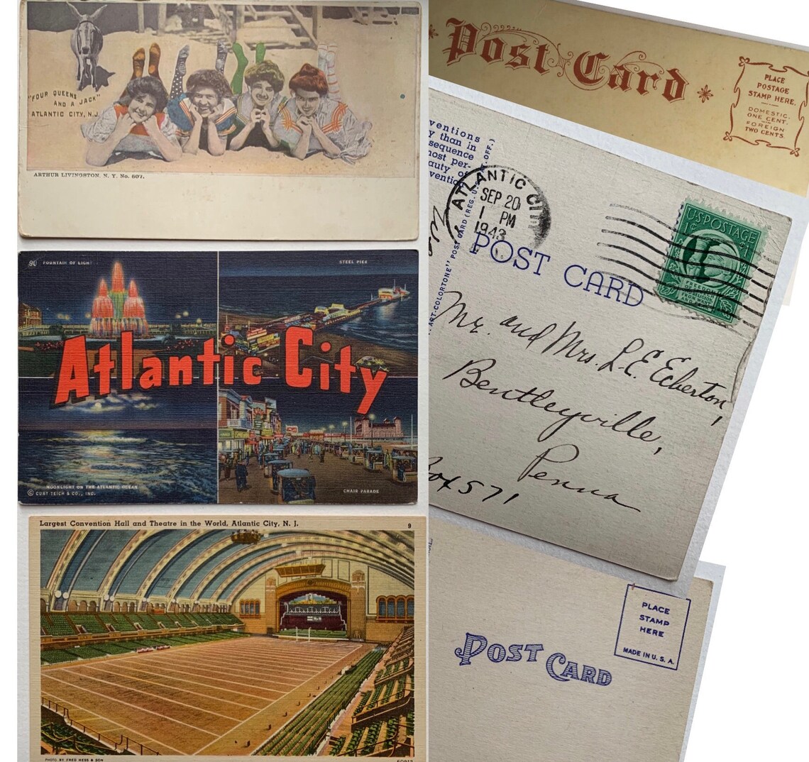 Vintage Atlantic City Postcard Circa 1905 Author Livingston - Etsy