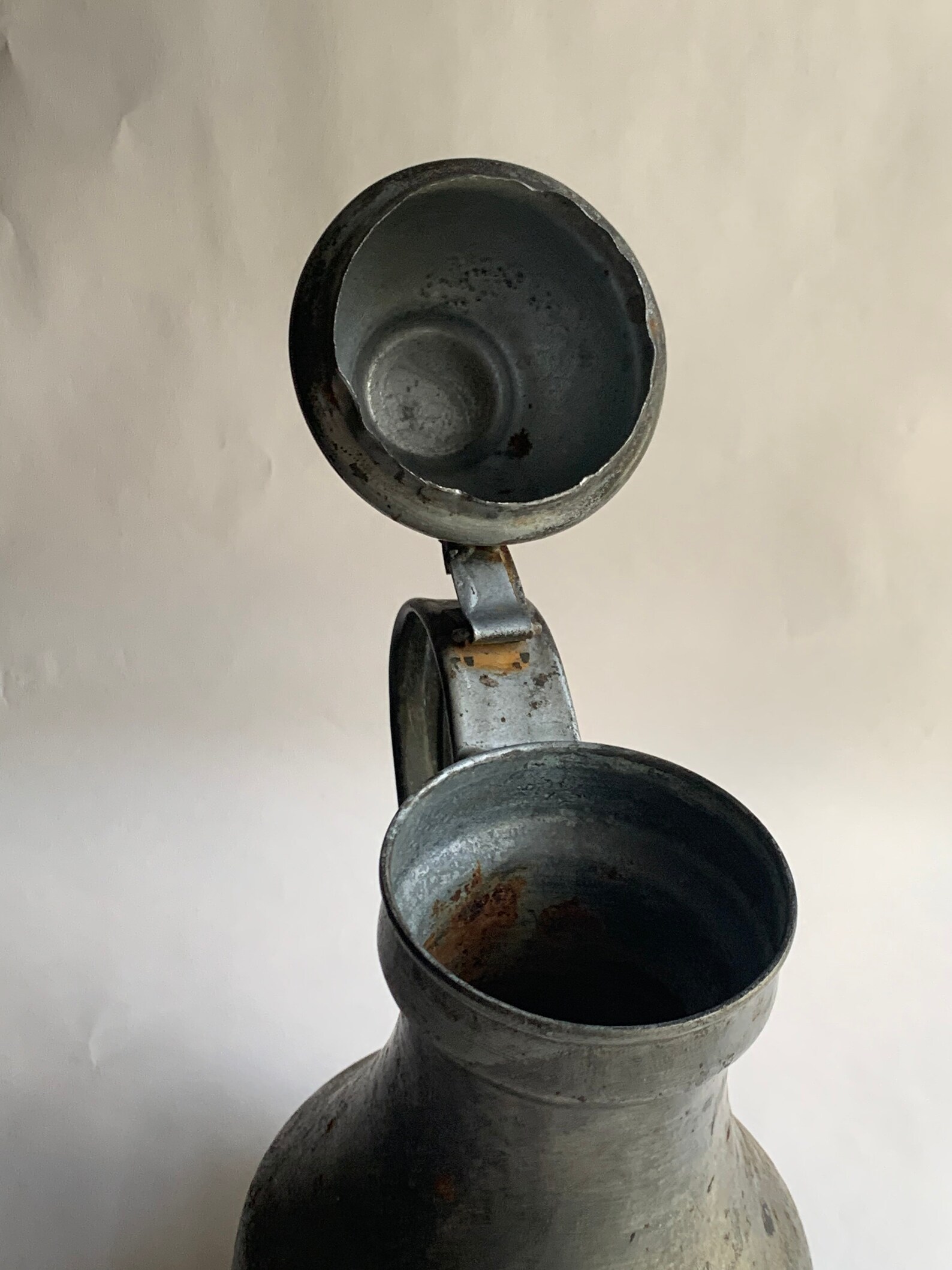 Antique Tin Tankard With Hinged Lid Tappit Hen, Colonial Flagon, Beer ...