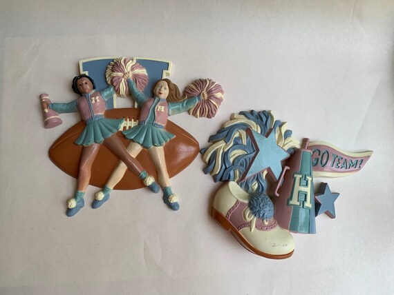 Vintage Cheerleading School Spirit Wall Plaques Panels by | Etsy