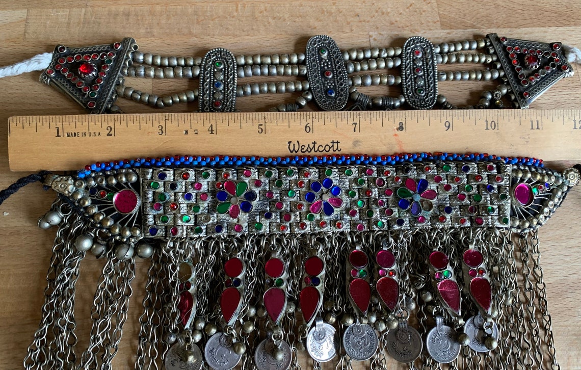 Vintage Turkish Belly Dancer Kuchi Jewelry Set Colorful Afghan - Etsy