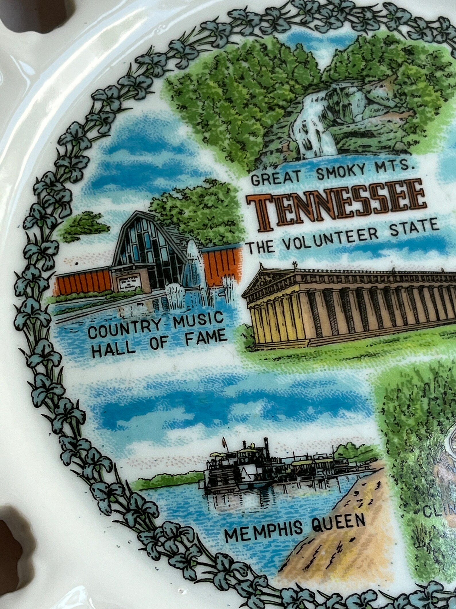 Vintage Tennessee State Ceramic Souvenir Wall Plate - Etsy