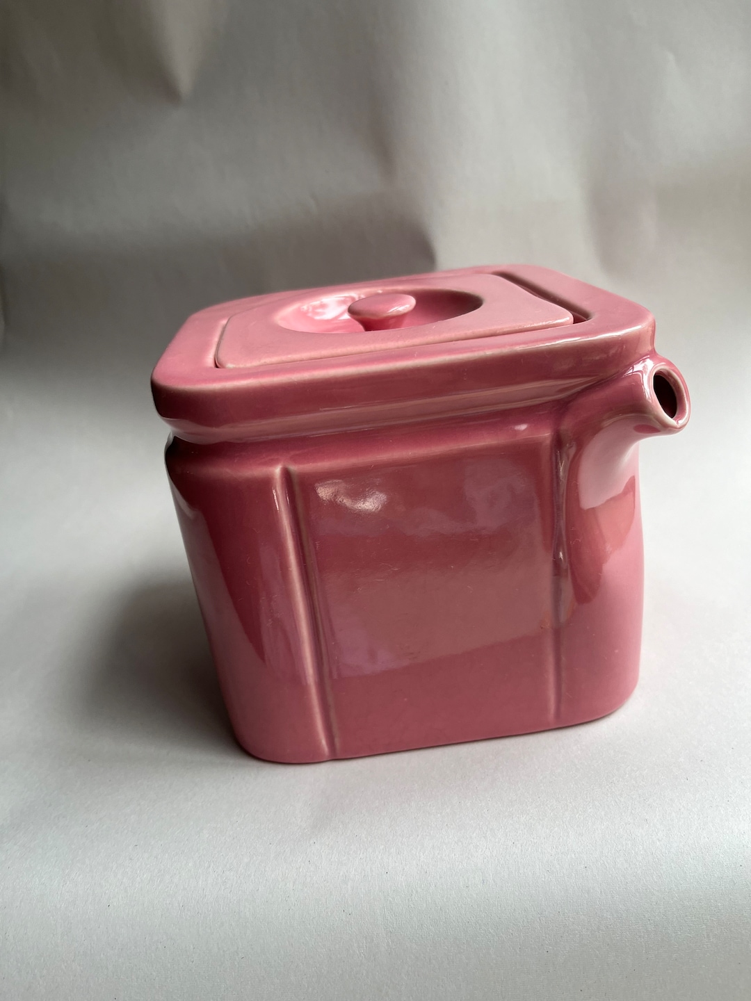 Vintage Pink Art Deco Cube Square Teapot Made in Japan - Etsy