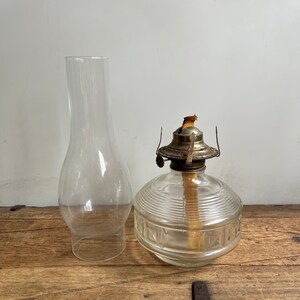 Vintage Lamplight Farms Glass Oil Lamp With Geometric Pattern Base - Etsy
