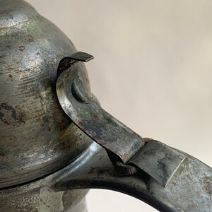 Antique Tin Tankard With Hinged Lid Tappit Hen, Colonial Flagon, Beer ...