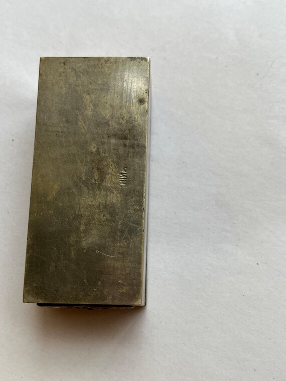 Antique Butterfly Floral Brass Chinese Stamp Box, Whi… - Gem